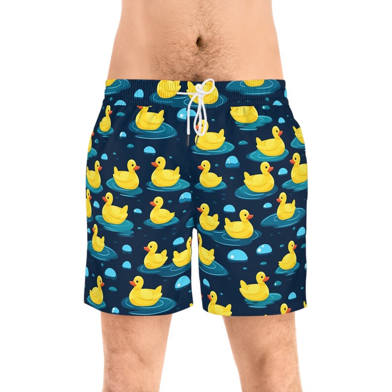 Mens Swim Trunks Rubber Duck Pattern Swimming Shorts Etsy