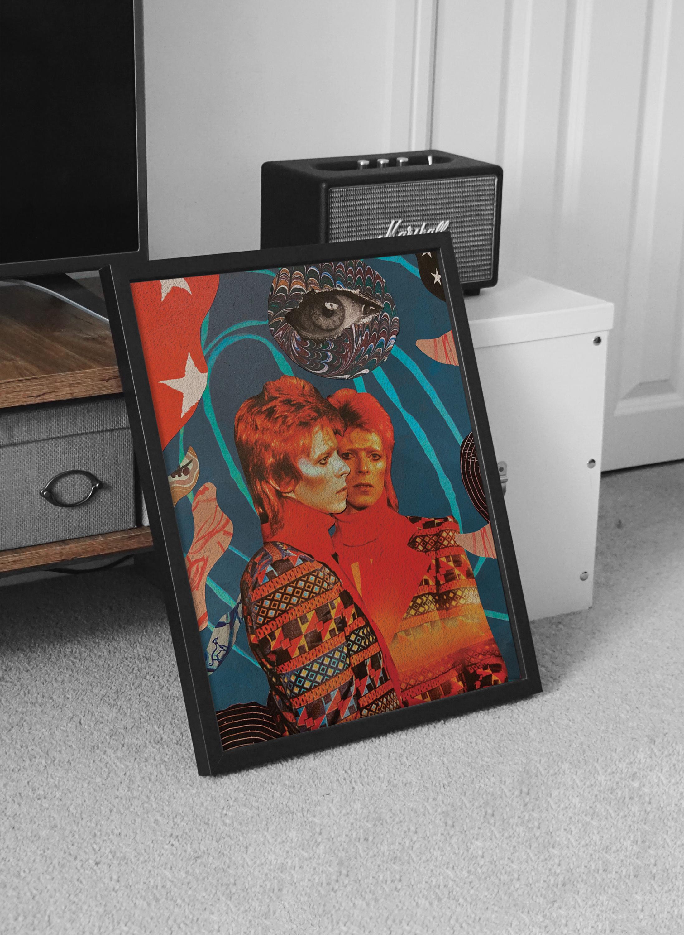 David Bowie Ziggy Stardust Art Print: Colorful Vintage Fan Decor - Etsy
