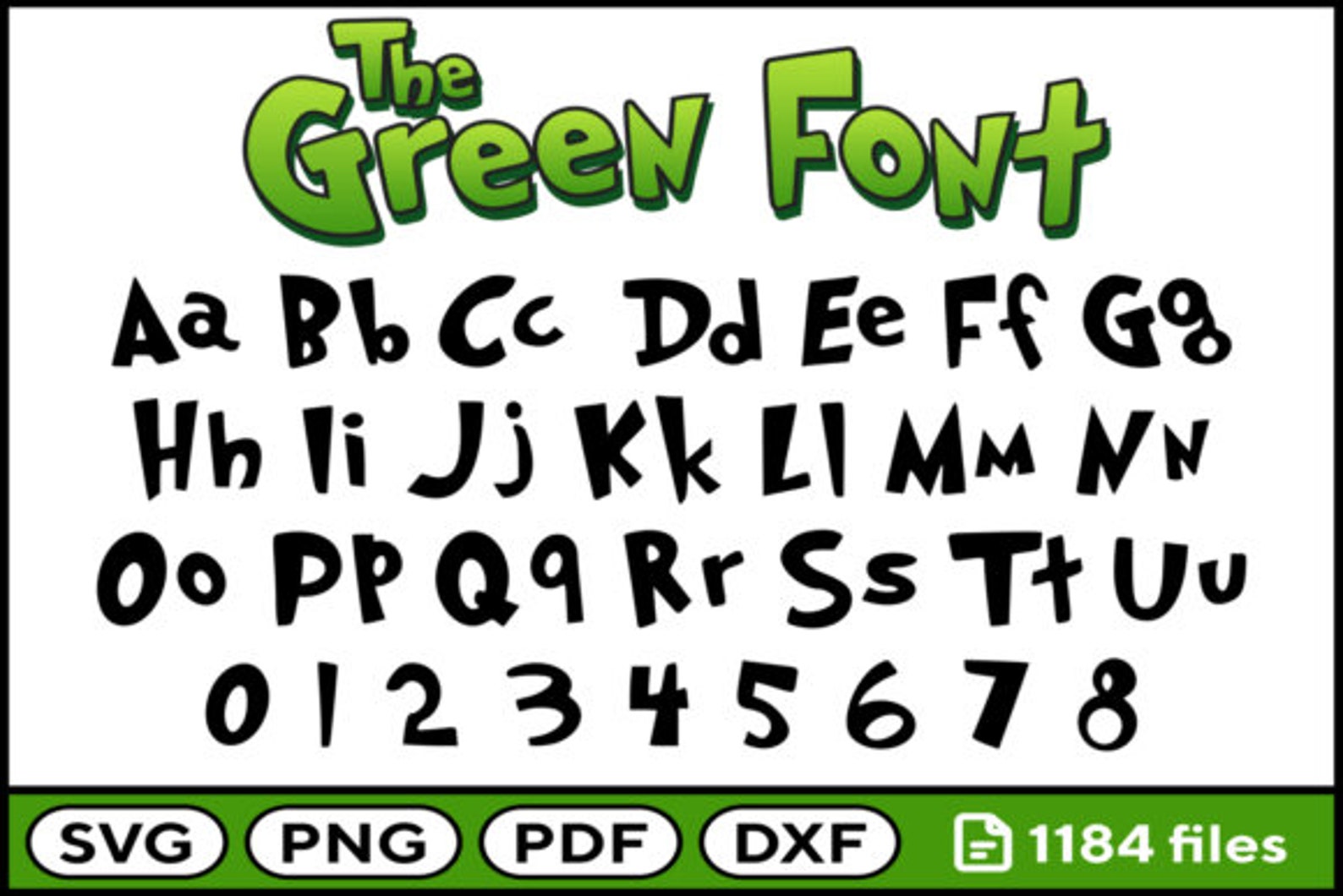 Grinch Font SVG PNG PDF y Dxf tipo Whoville del alfabeto - Etsy México