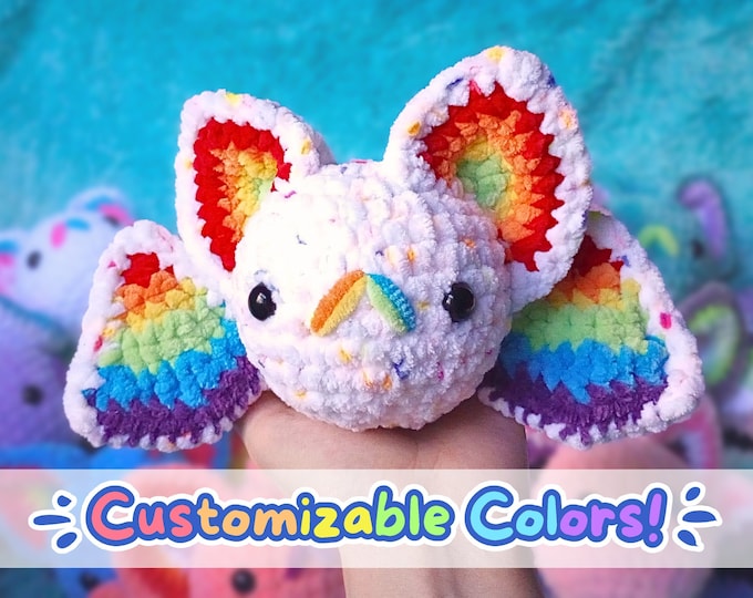 Pride Bat Crochet Plushies Customizable LGBTQ Flag Design Lesbian Gay ...