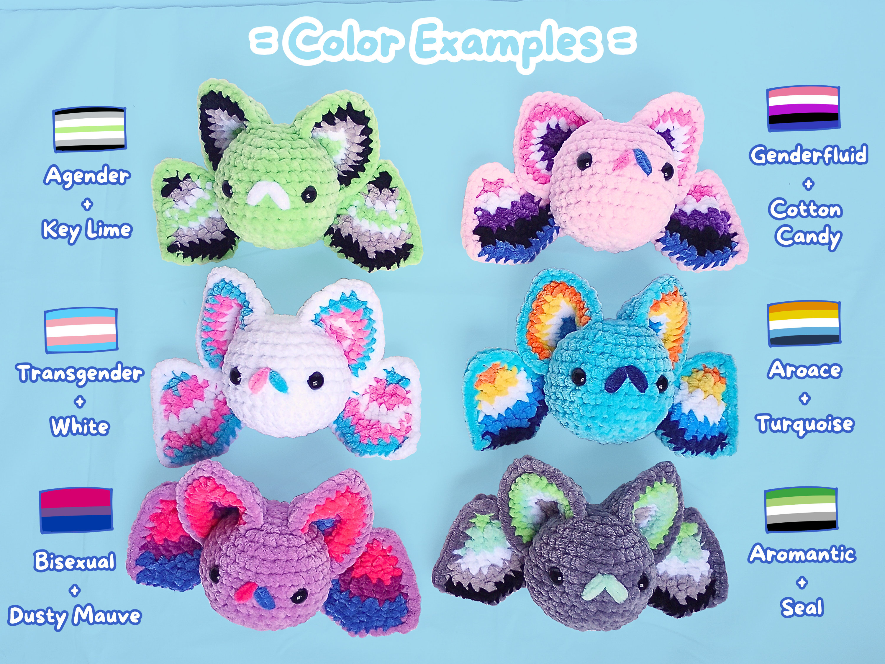 Pride Bat Crochet Plushies | Customizable LGBTQ Flag Design | Lesbian ...