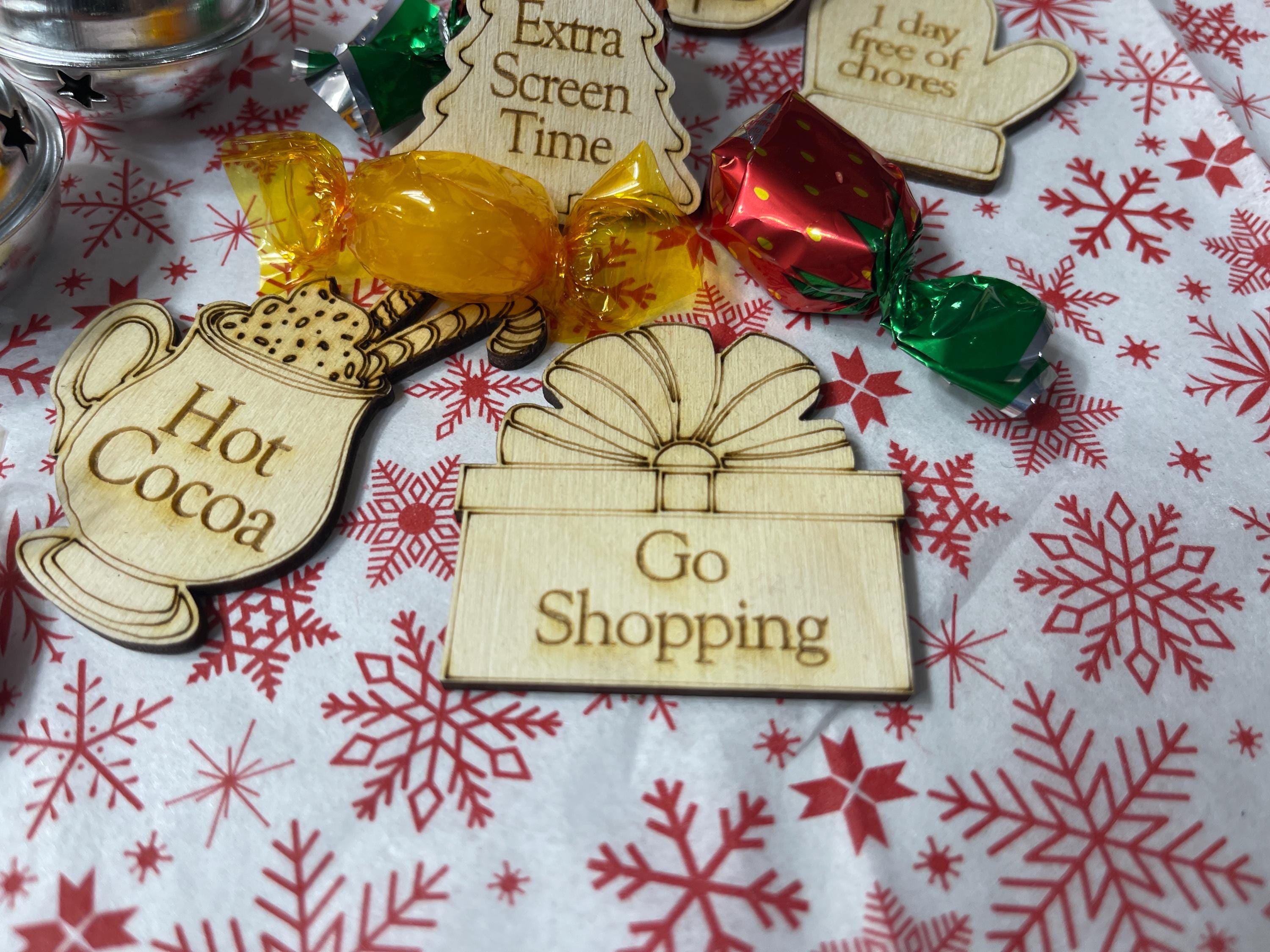 Wooden Christmas Activity Tokens – Holiday Stocking Stuffers, Family ...
