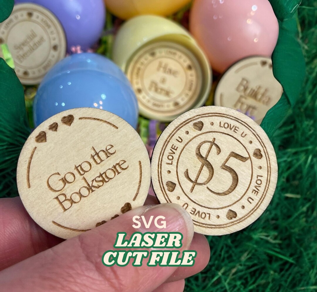 Easter Token SVG - Laser Cut File for Easter Basket Fillers & Egg Hunt ...