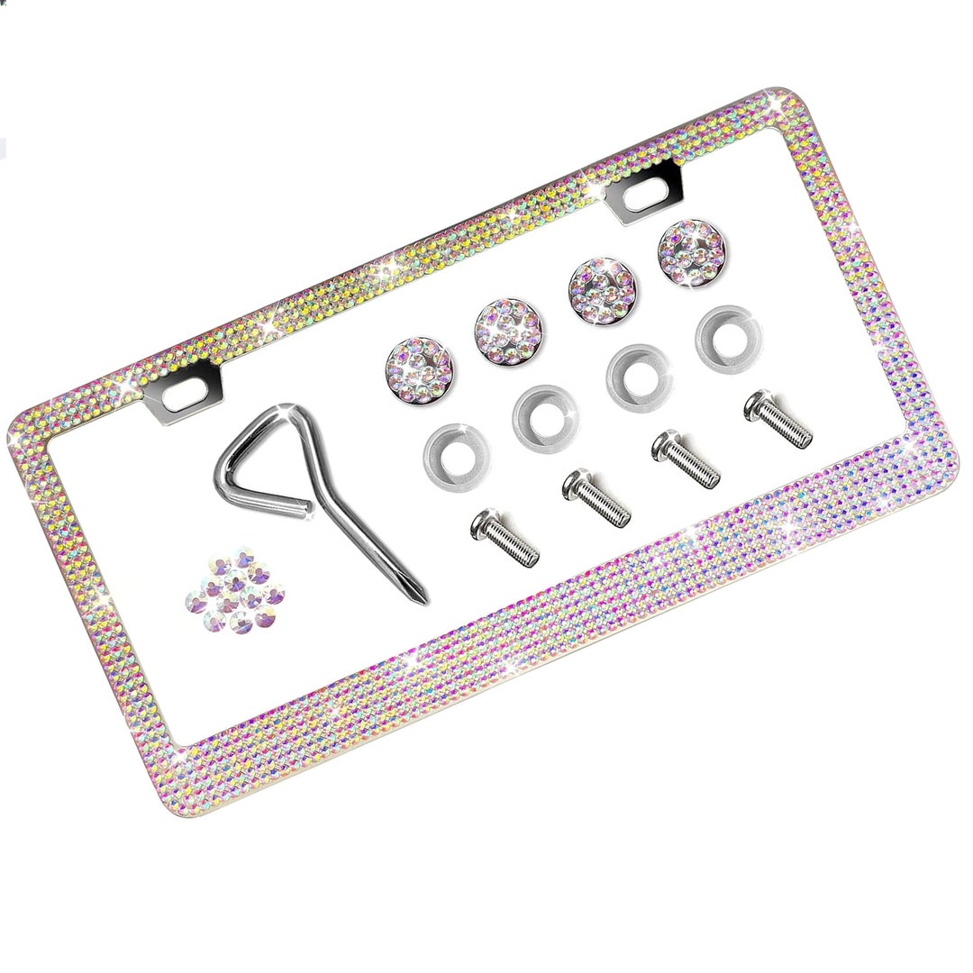 Colorful Glitter License Frame License Frames for Cars Bling License ...