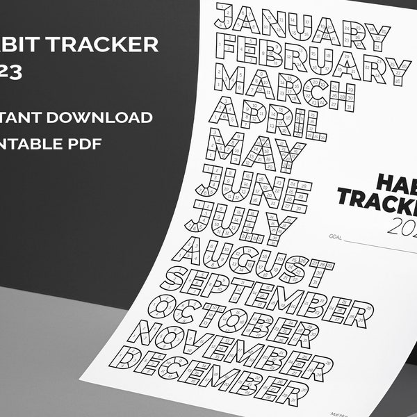 Monthly Coloring Habit Tracker - Etsy