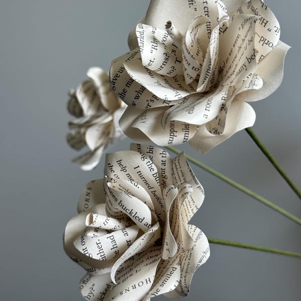 Book Page Flowers - Etsy