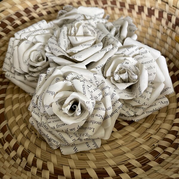 Book Page Paper Flower - Etsy