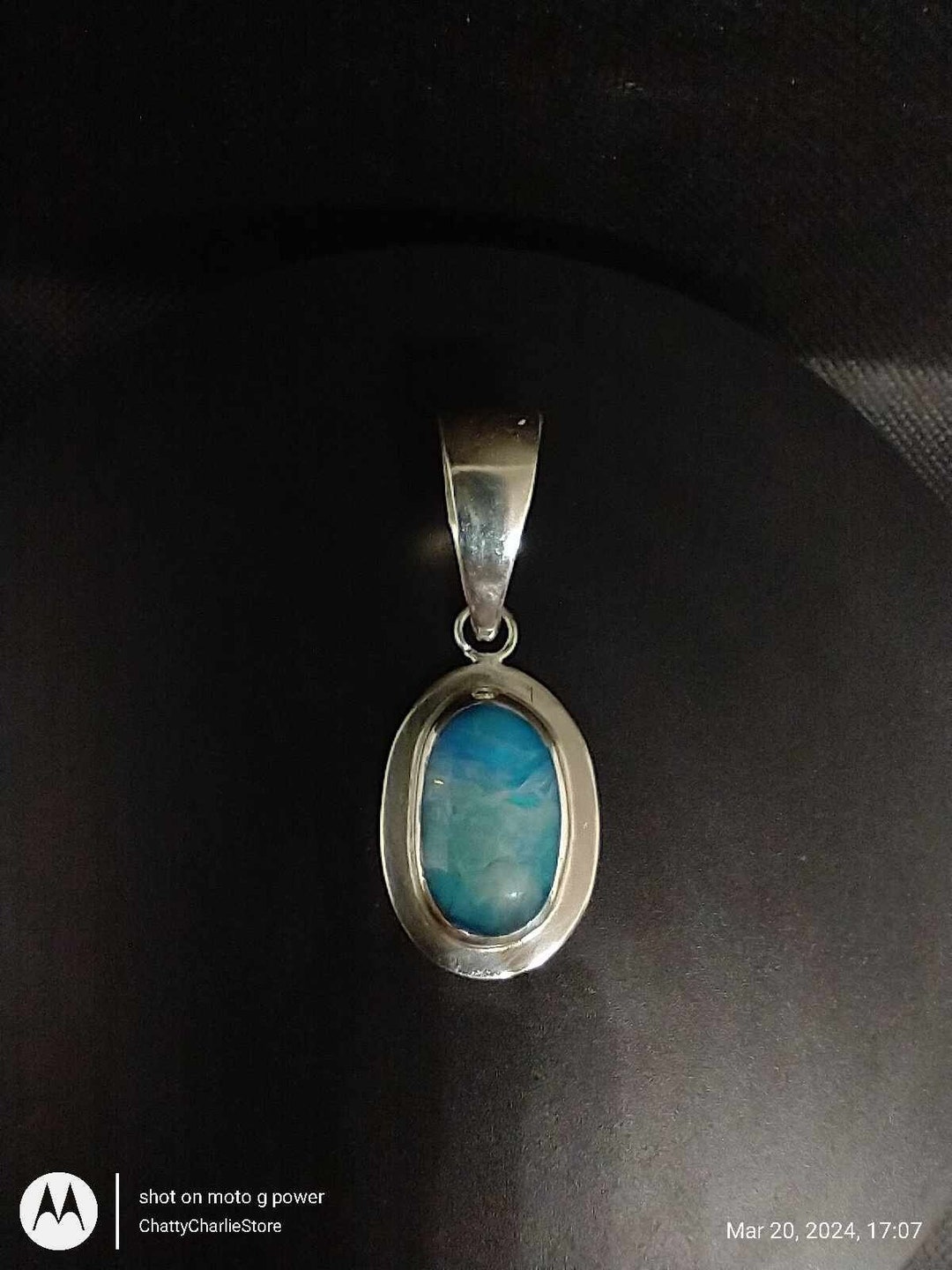 Lightening Ridge Australian Composite Opal Mounted Sterling Silver ...
