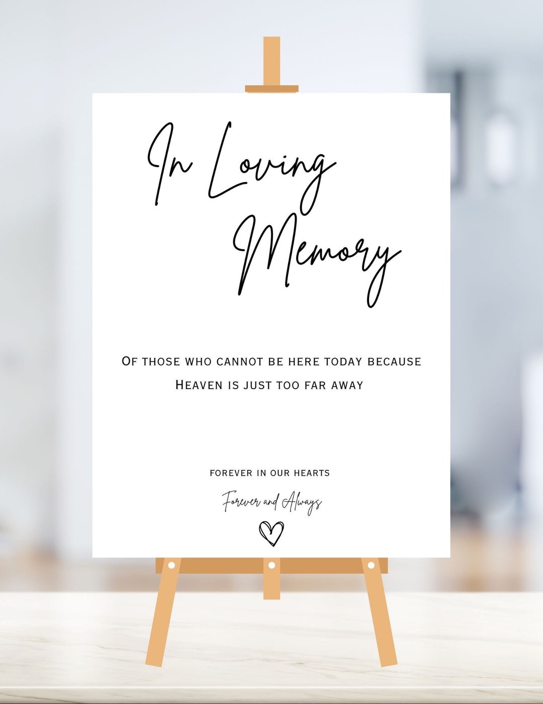 Simple in Loving Memory Sign - Digital Download - in Loving Memory Sign ...