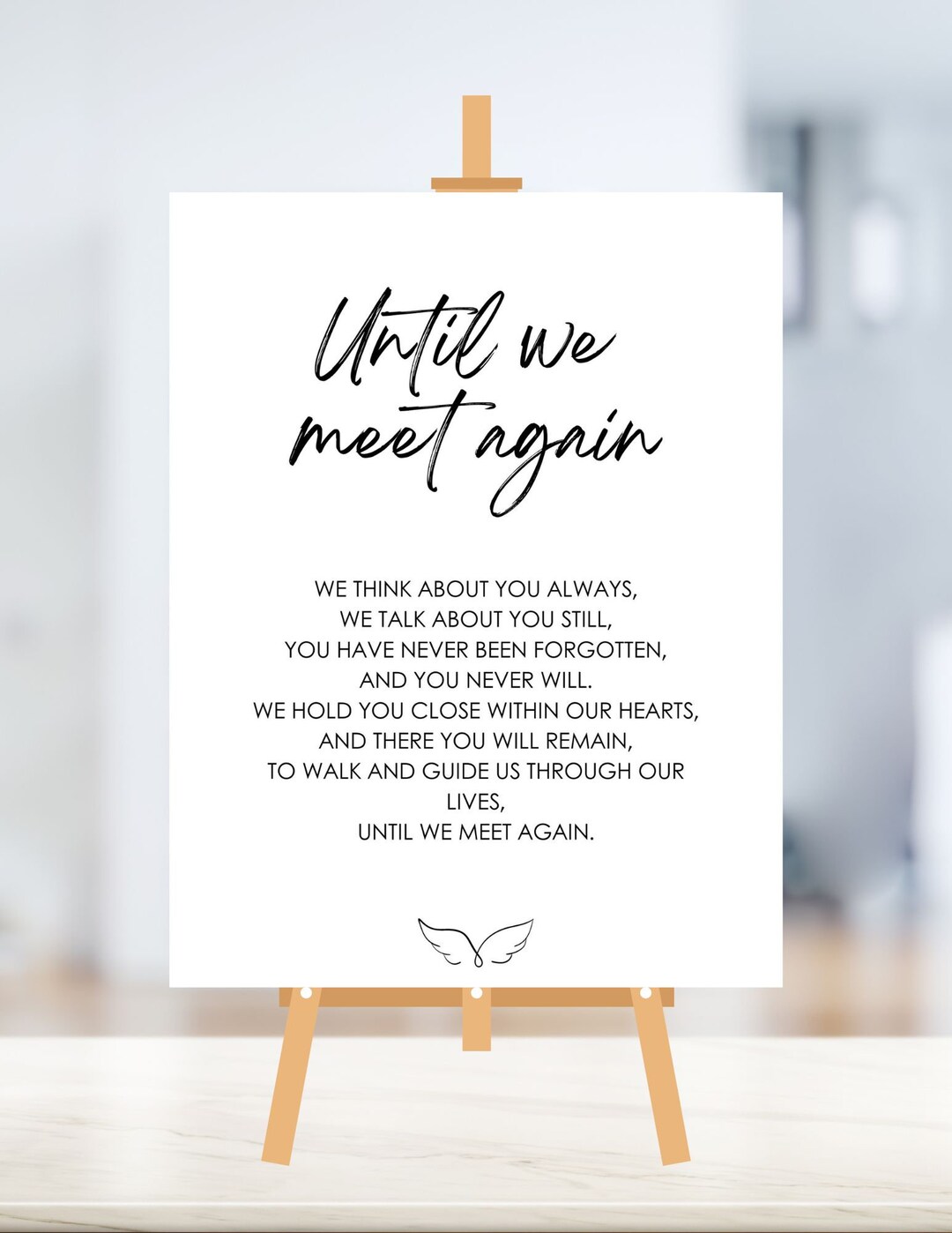 In Loving Memorial Sign - Printable Wedding Sign - Until We Meet Again ...