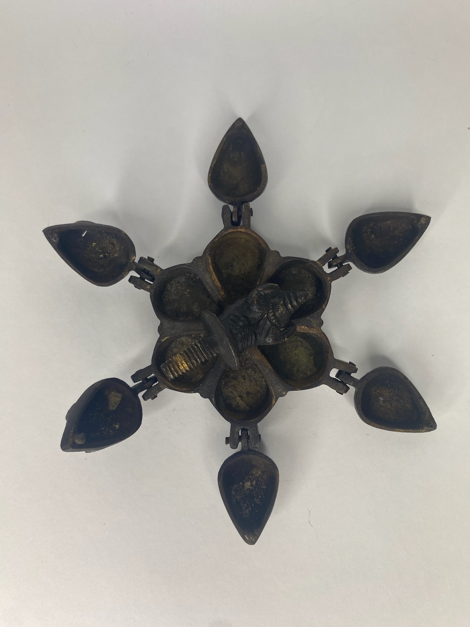 Rare Cast Iron Ganesh Tilak Box, Metal Kumkum Box, Sindoor Box, Indian ...