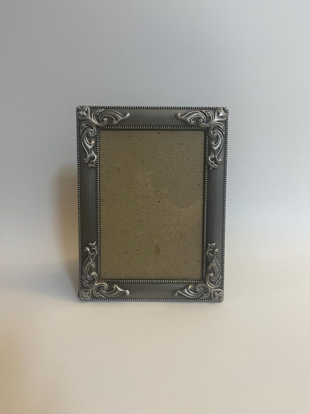 Vintage Embossed Pewter Picture Frame, Ornate Silver Standing Picture ...