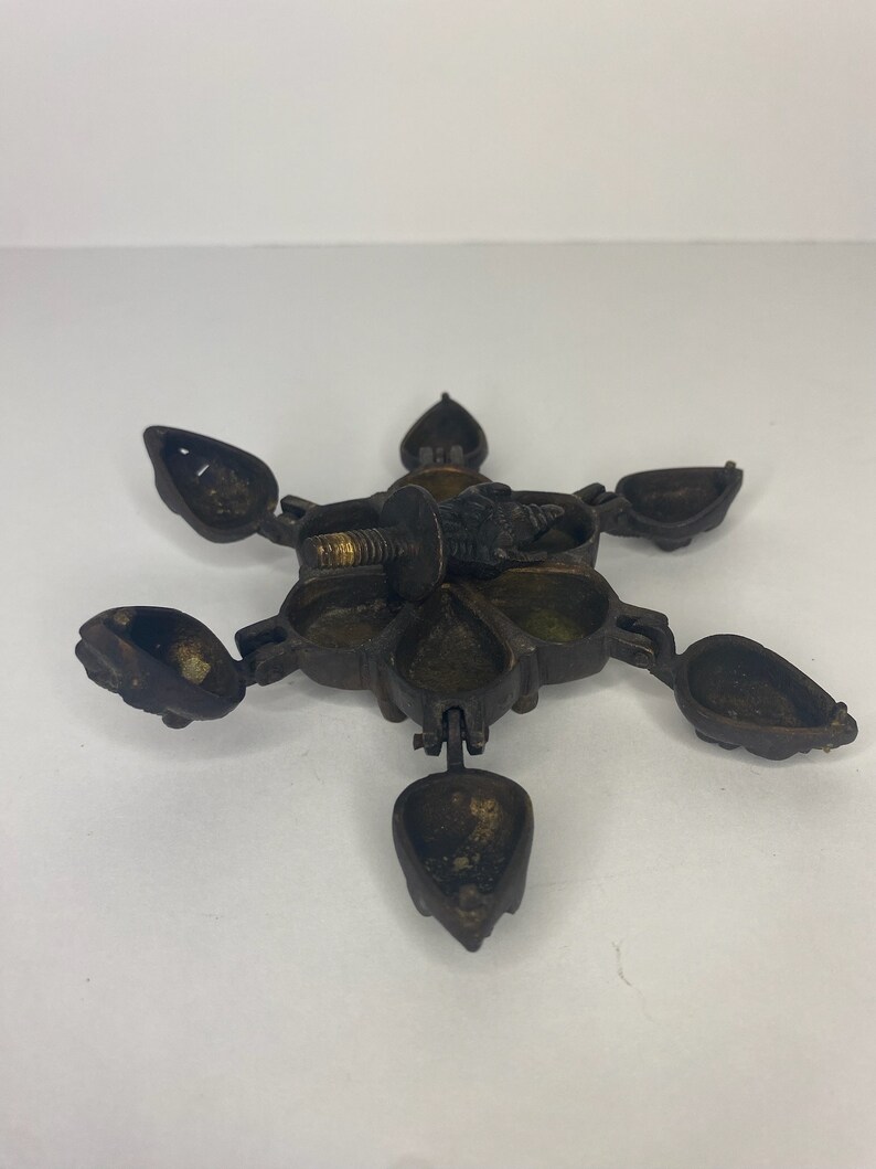 Rare Cast Iron Ganesh Tilak Box, Metal Kumkum Box, Sindoor Box, Indian ...