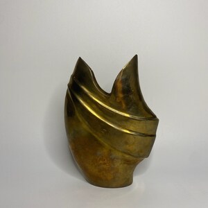 Heavy Vintage Solid Brass Bud Vase With Ruffle Detail, Antique Polished ...