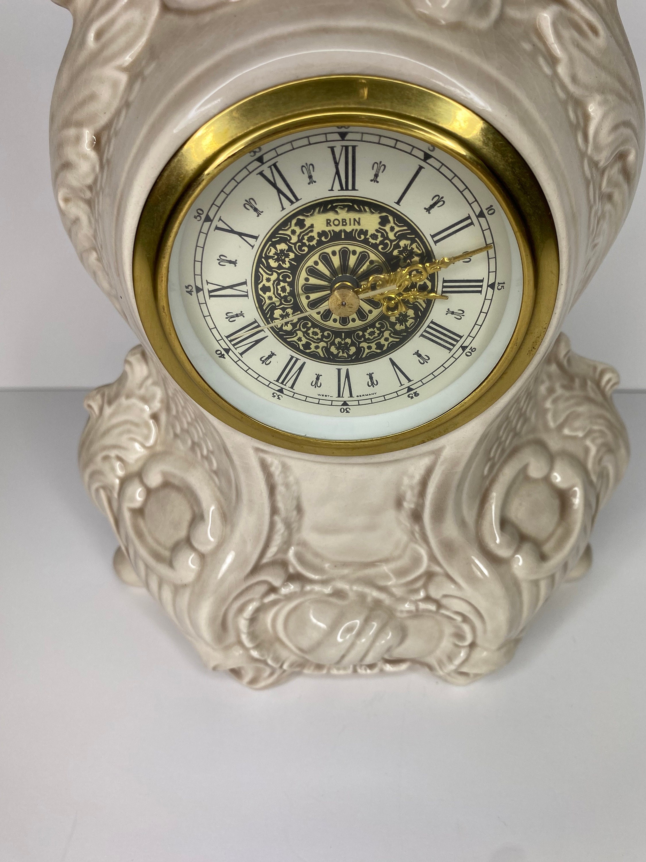 Vintage German Narco Mantle Clock Antique Porcelain Standing - Etsy