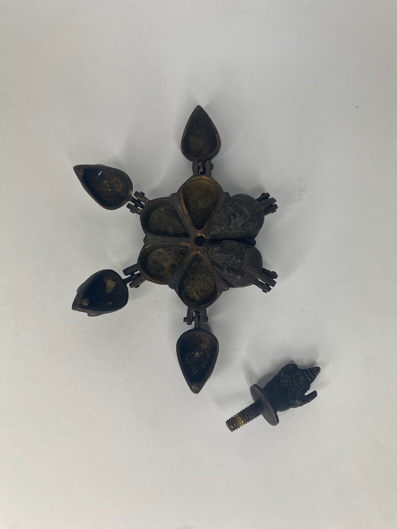 Rare Cast Iron Ganesh Tilak Box, Metal Kumkum Box, Sindoor Box, Indian ...