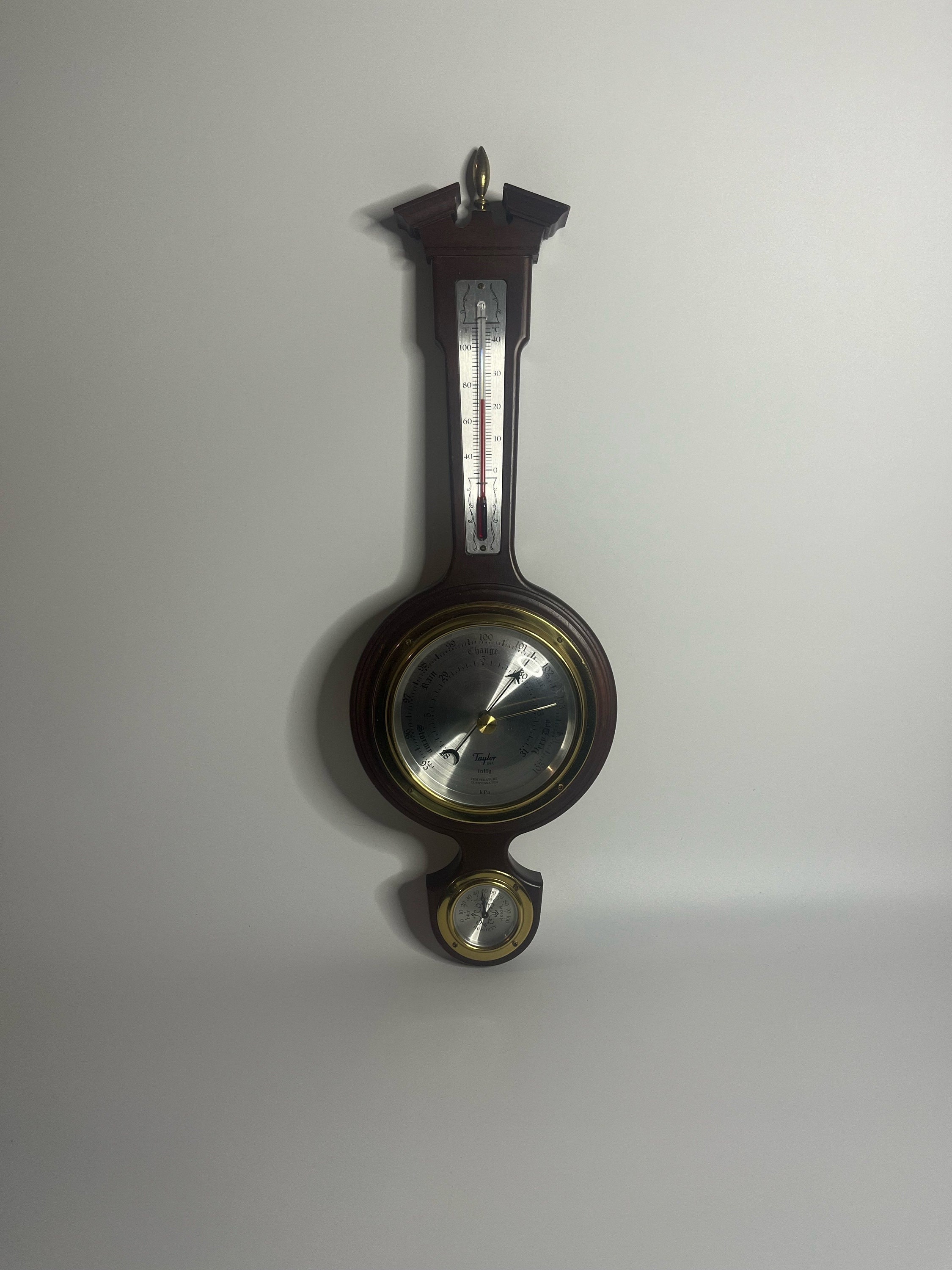Vintage Taylor NC USA Banjo Barometer Weather Station, Real Brass ...