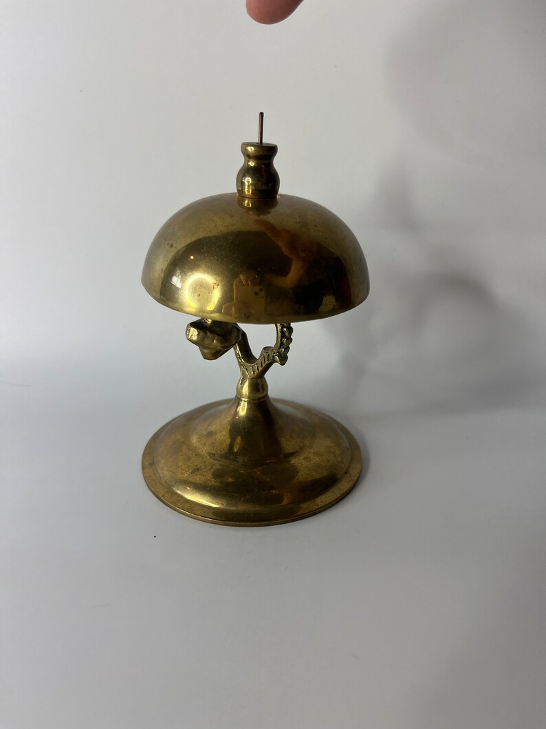 Vintage Hotel Front Desk Counter Service Solid Brass Gold Tone Bell ...