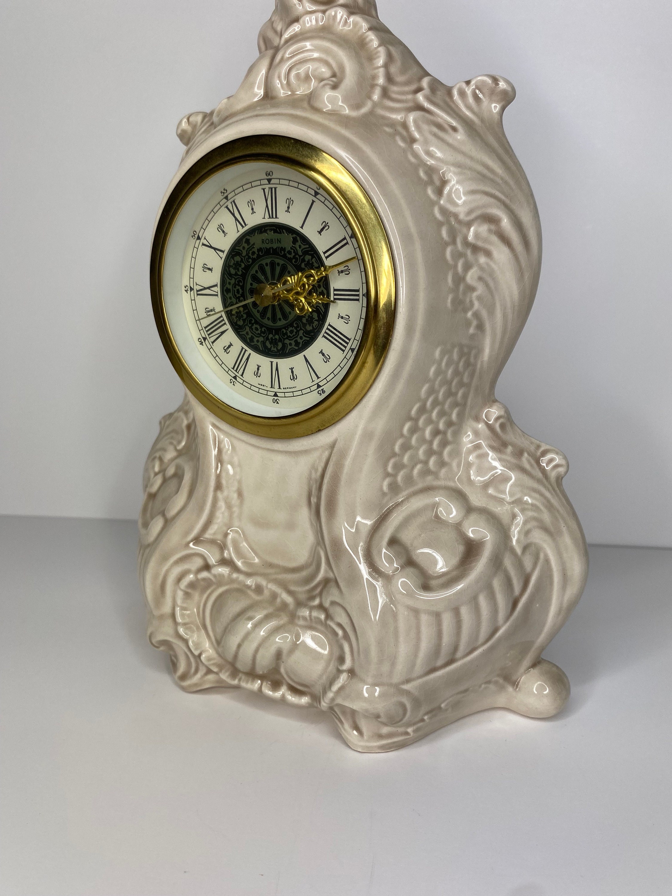 Vintage German Narco Mantle Clock Antique Porcelain Standing - Etsy