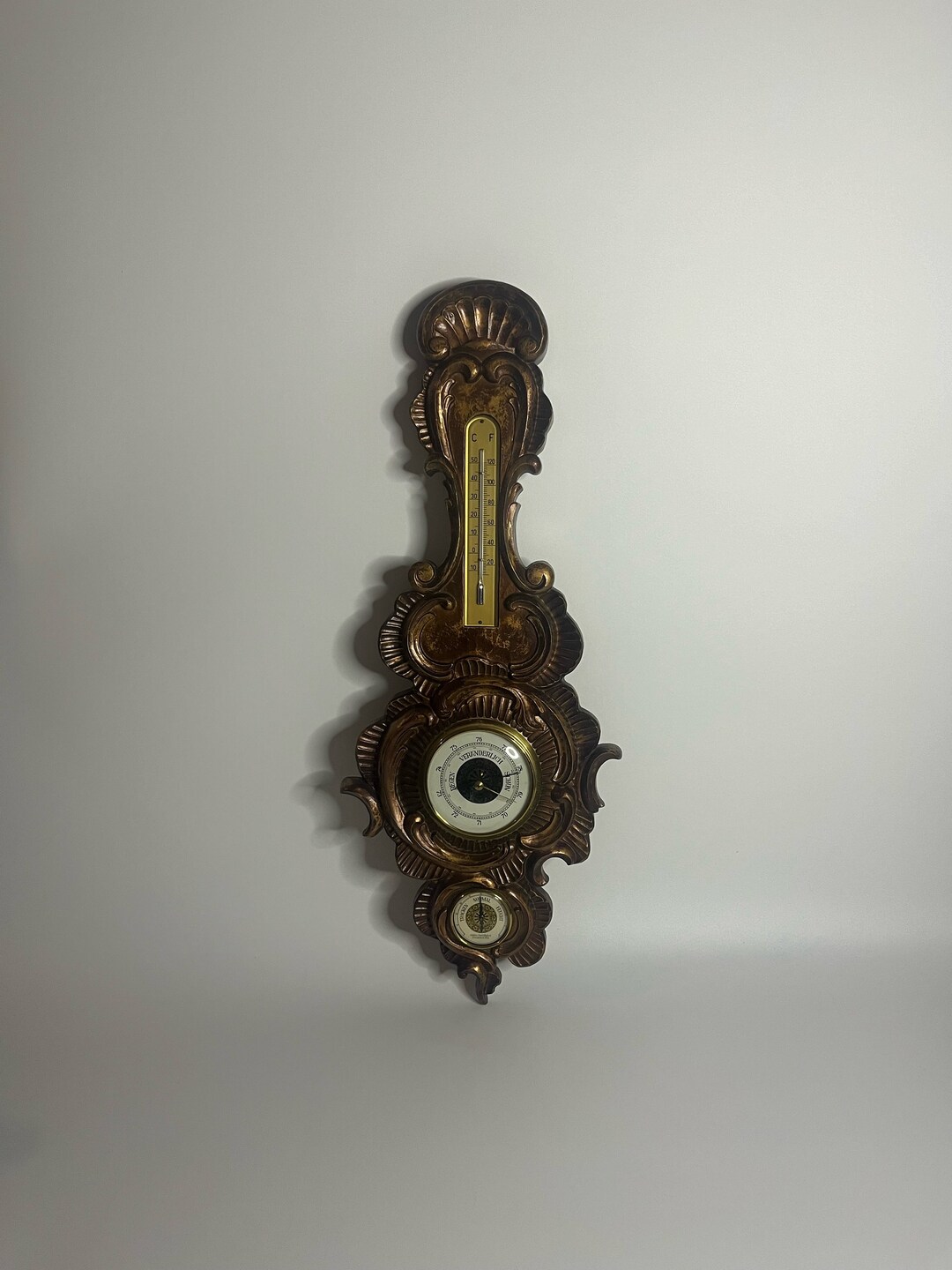 Vintage German Wall Thermometer Humidity and Weather Meter, Victorian ...