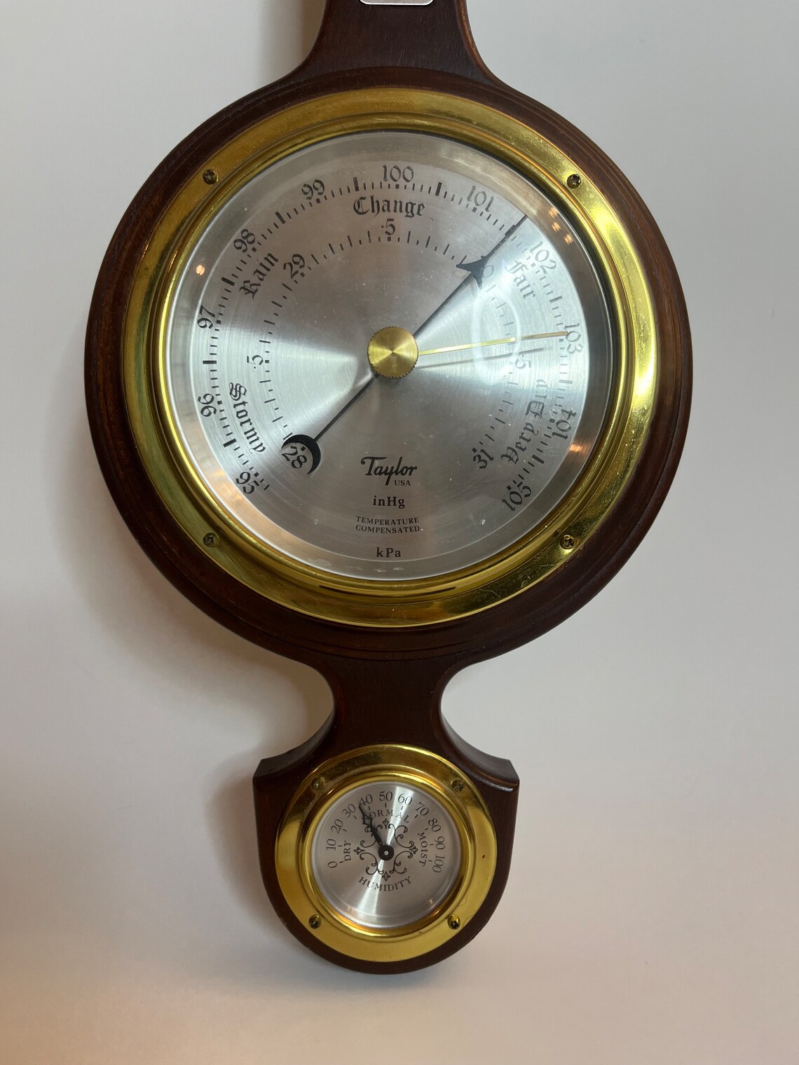 Vintage Taylor NC USA Banjo Barometer Weather Station, Real Brass ...