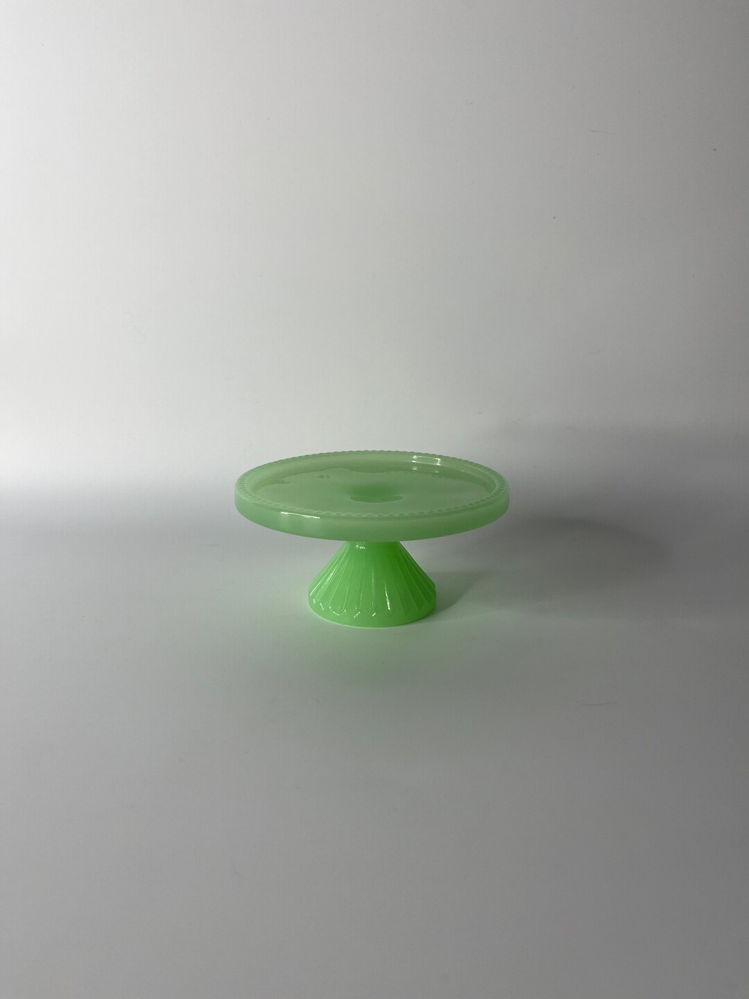 Vintage Jadeite Cracker Barrel Mini Cupcake Stand, Miniature Green Cake ...