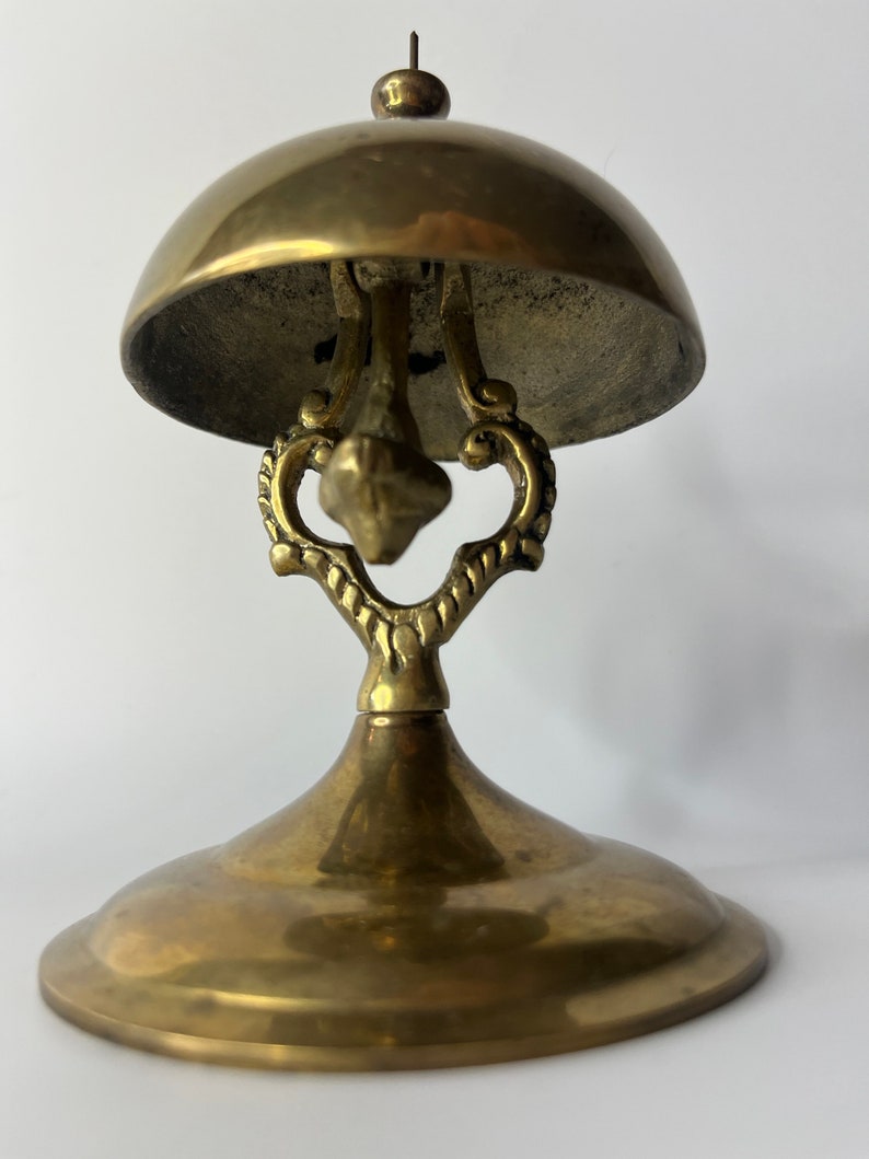 Vintage Hotel Front Desk Counter Service Solid Brass Gold Tone Bell ...