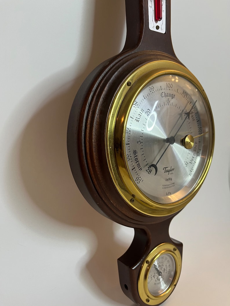 Vintage Taylor NC USA Banjo Barometer Weather Station, Real Brass ...