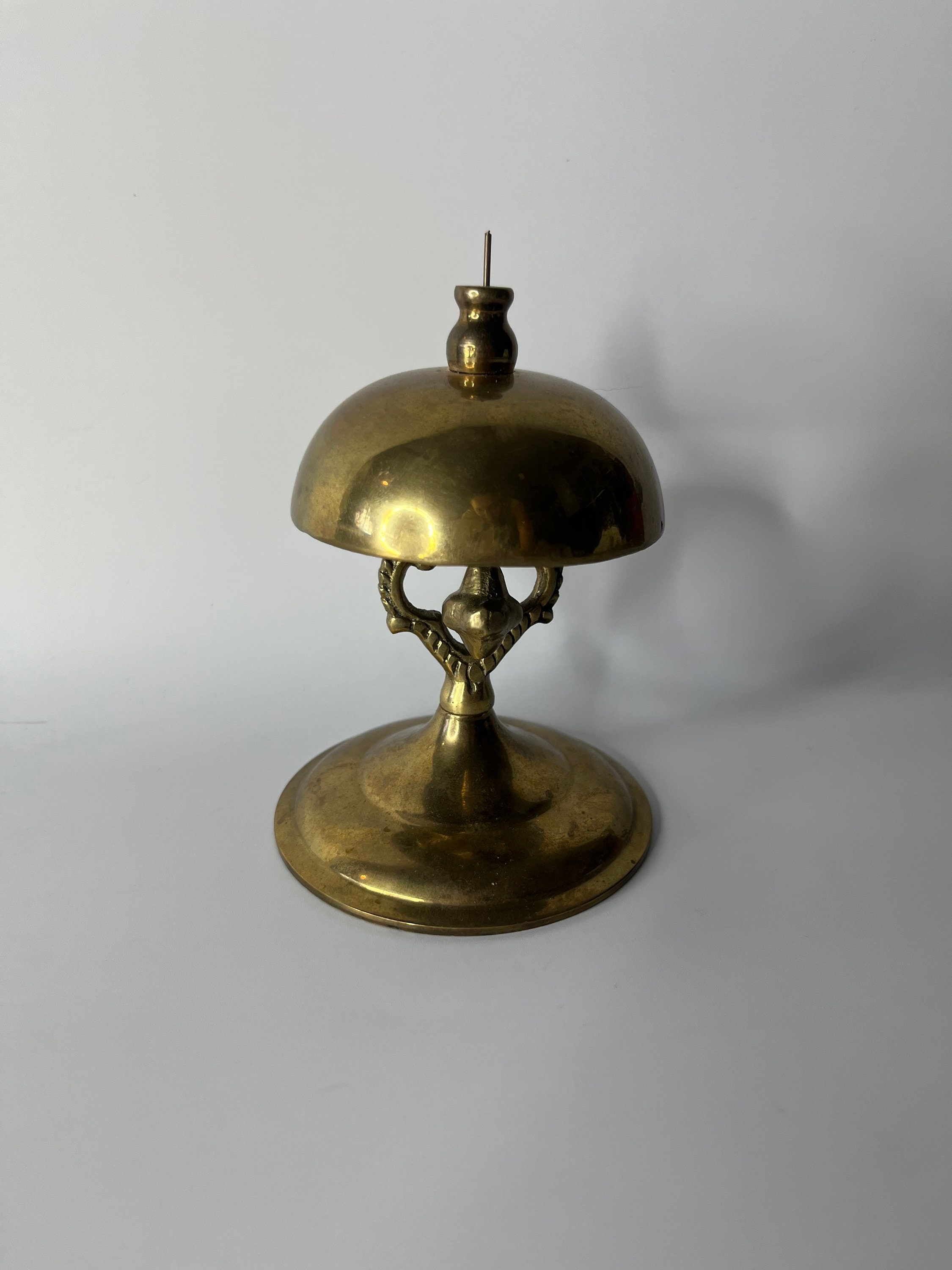 Vintage Hotel Front Desk Counter Service Solid Brass Gold Tone Bell ...