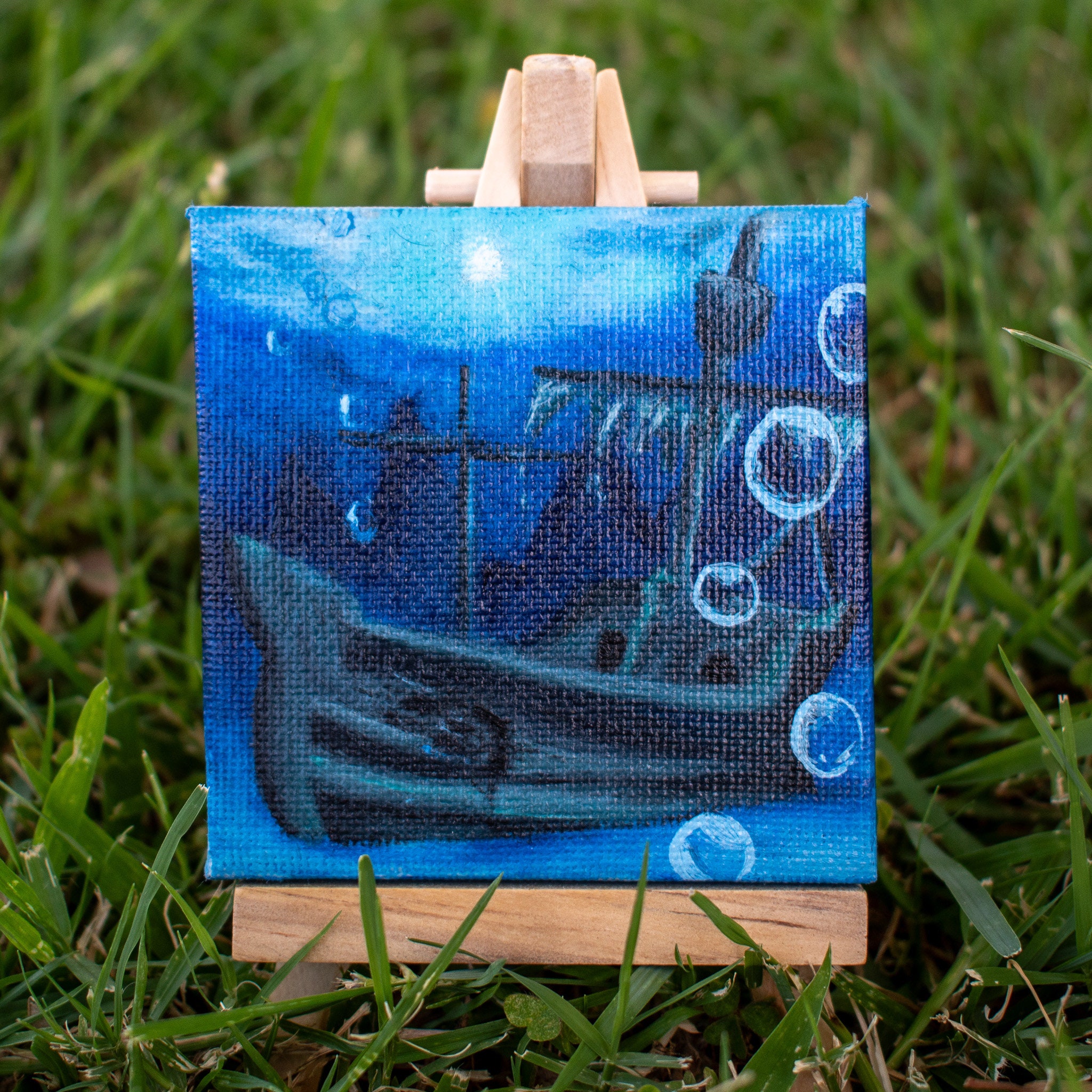 Hand Painted Jolly Roger Bay Super Mario 64 Original Mini Oil Painting ...