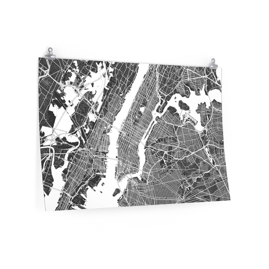 Manhattan New York City Premium Poster Map Print - Etsy