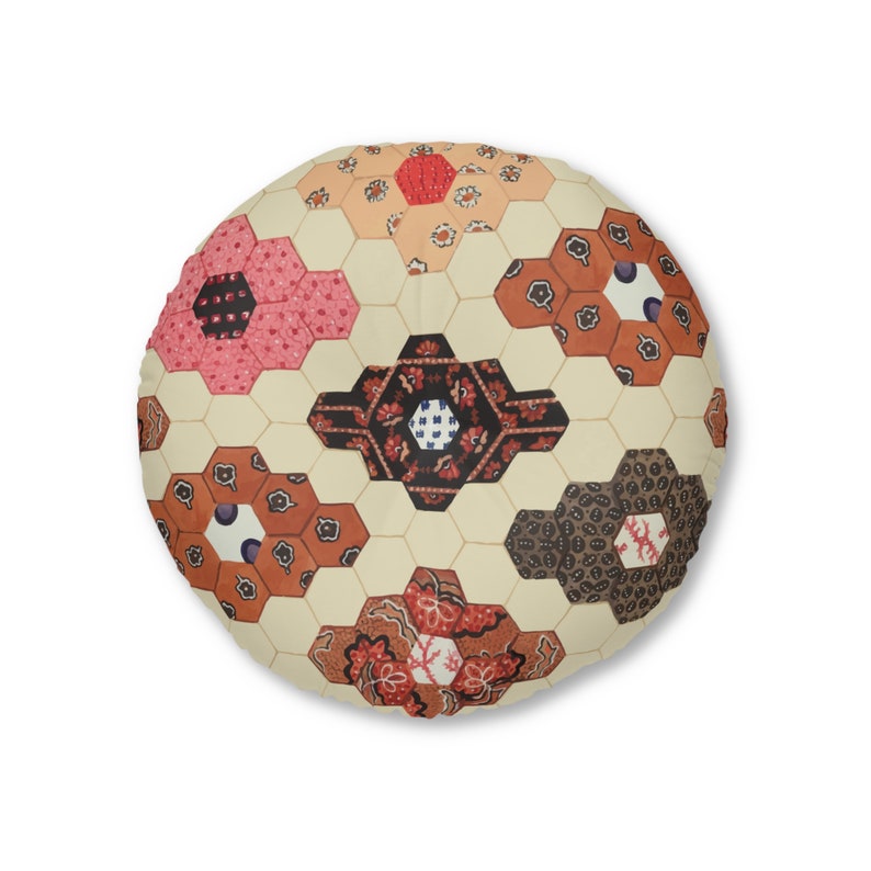 Quilted Pattern Round Tufted Floor Pillow - Etsy