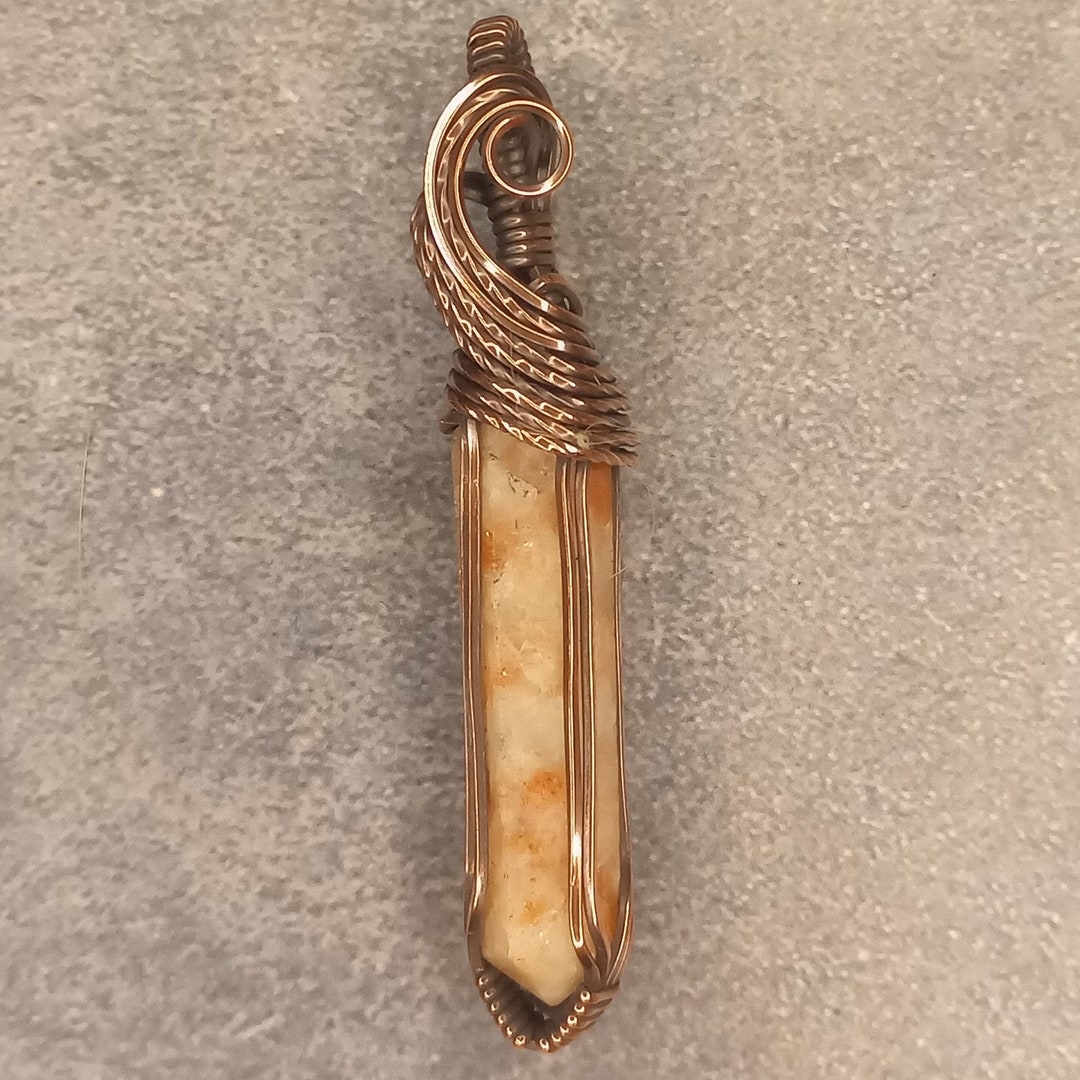 Sunstone Pendant Copper Wire Wrapped Handmade Jewelry Natural Crystal ...