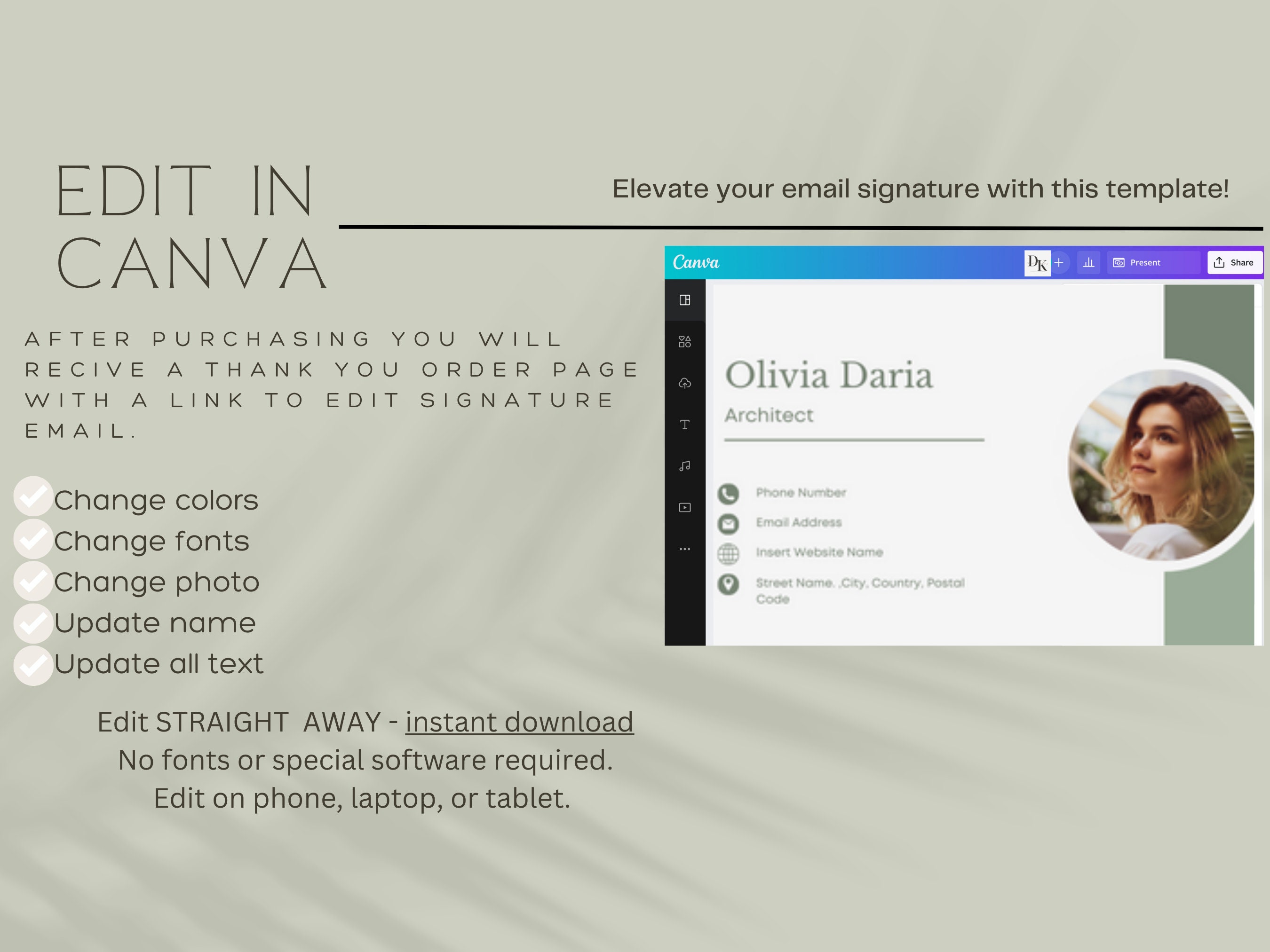 Sleek Email Signature Template | Professional & Customizable for Gmail ...