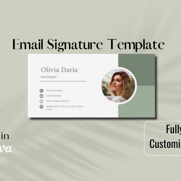 Email Signature With Photo and Logo Template - Etsy