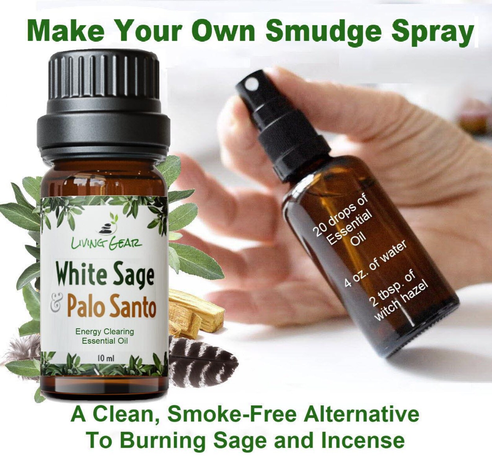 White Sage and Palo Santo Diffuser Essential Oil for Energy Clearing ...