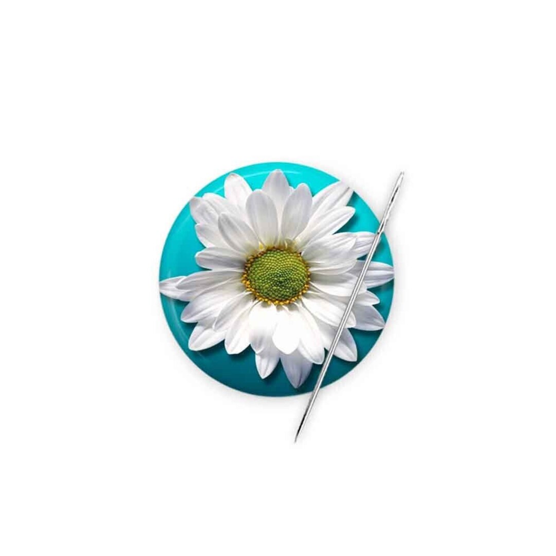 Daisy Needle Minder, White Daisy Needle Minder, Floral Needle Minder ...