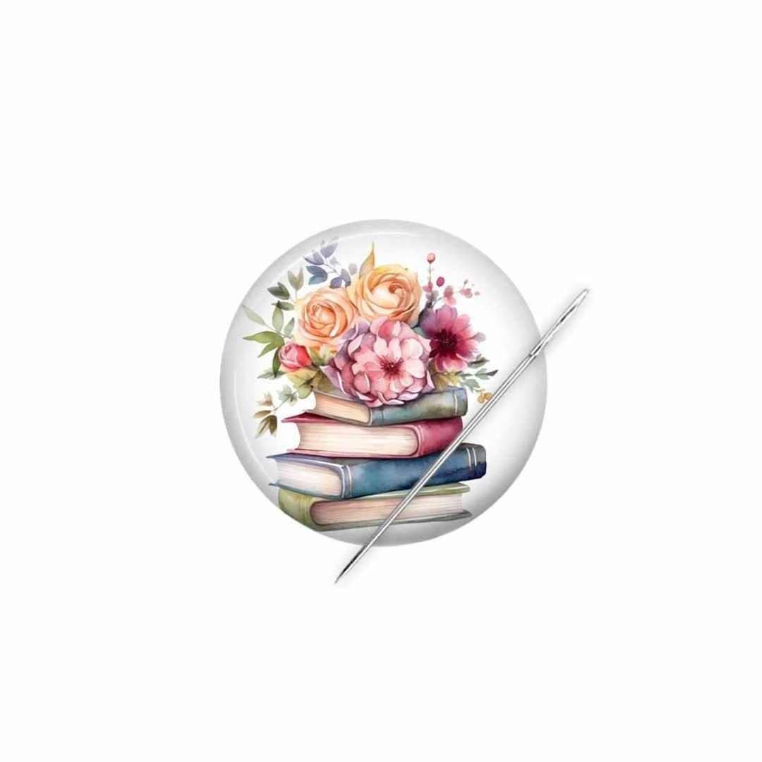 Floral Book Needle Minder Magnet: Cross Stitch Project - Etsy