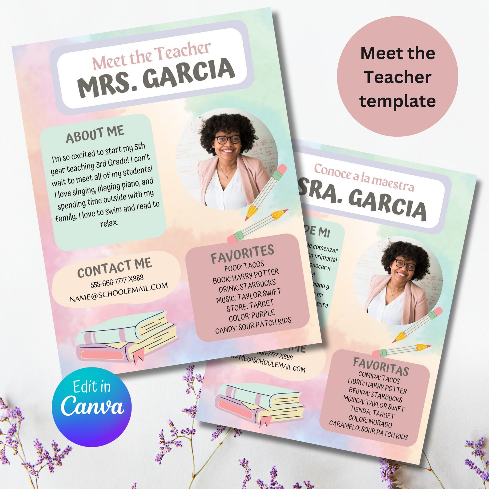 Back to School Bundle, Meet the Teacher Spanish English Editable ...