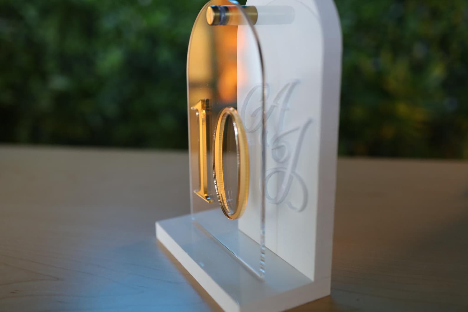 Gold Acrylic Arch Table Number: Modern Wedding Reception Decor - Etsy