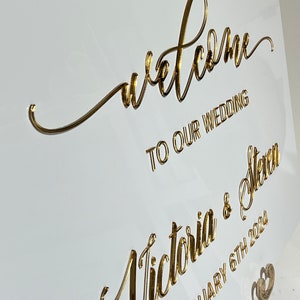 Custom Acrylic Welcome Sign | Welcome Sign | Wedding Name Sign | White ...