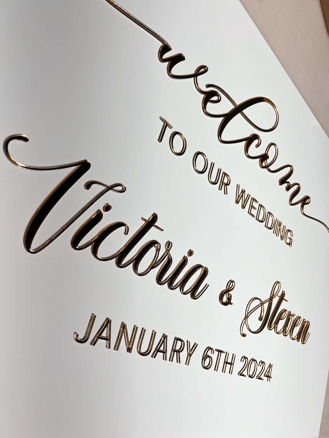 Custom Acrylic Welcome Sign | Welcome Sign | Wedding Name Sign | White ...