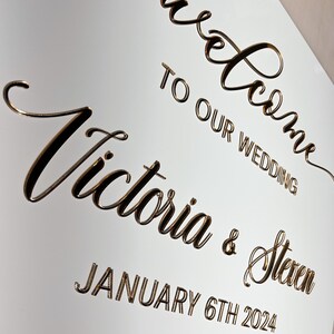 Custom Acrylic Welcome Sign | Welcome Sign | Wedding Name Sign | White ...