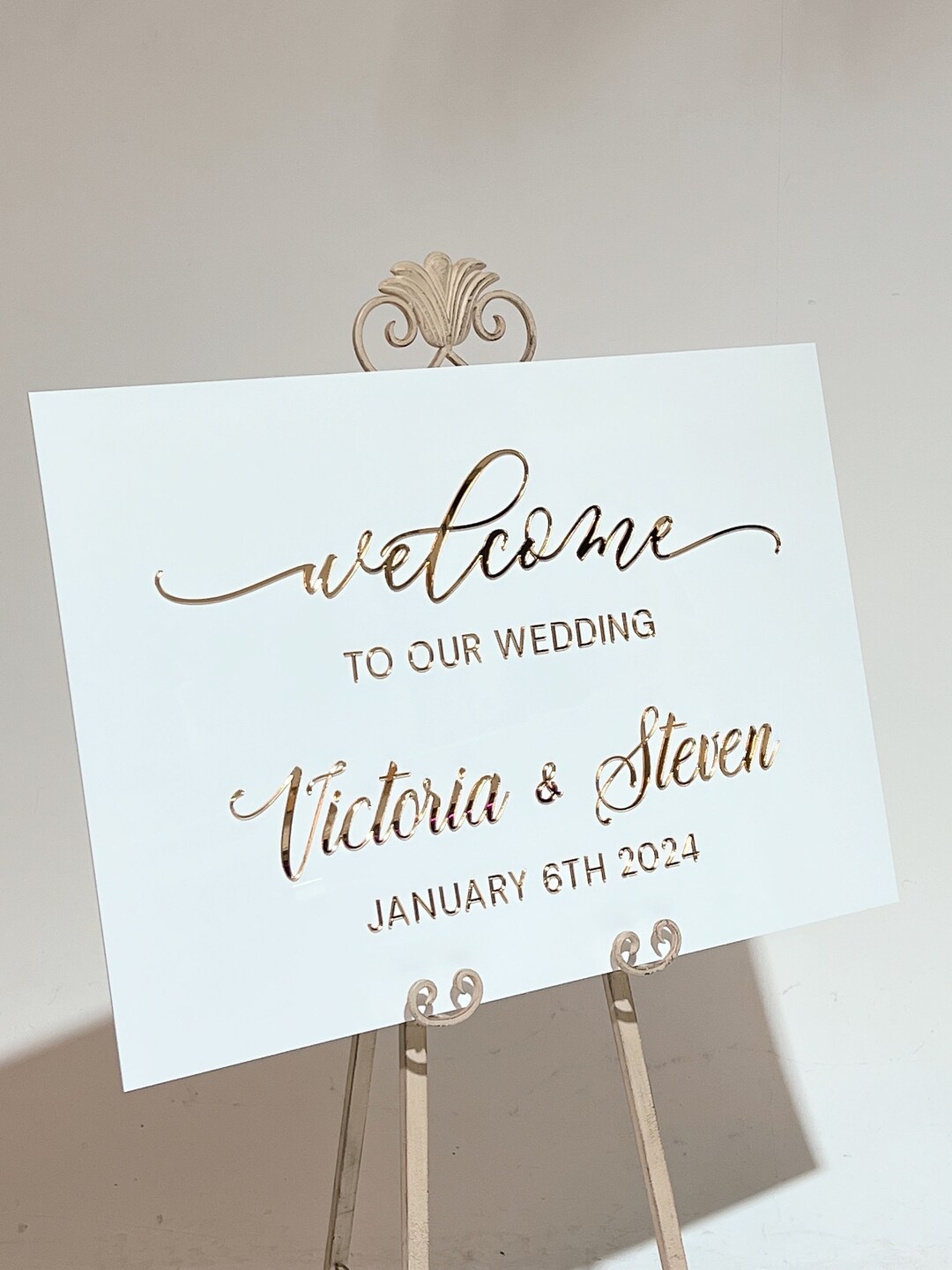 Custom Acrylic Welcome Sign | Welcome Sign | Wedding Name Sign | White ...