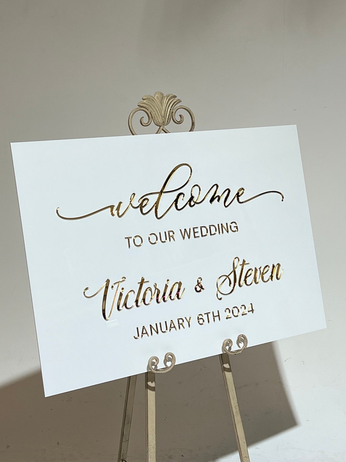 Custom Acrylic Welcome Sign | Welcome Sign | Wedding Name Sign | White ...