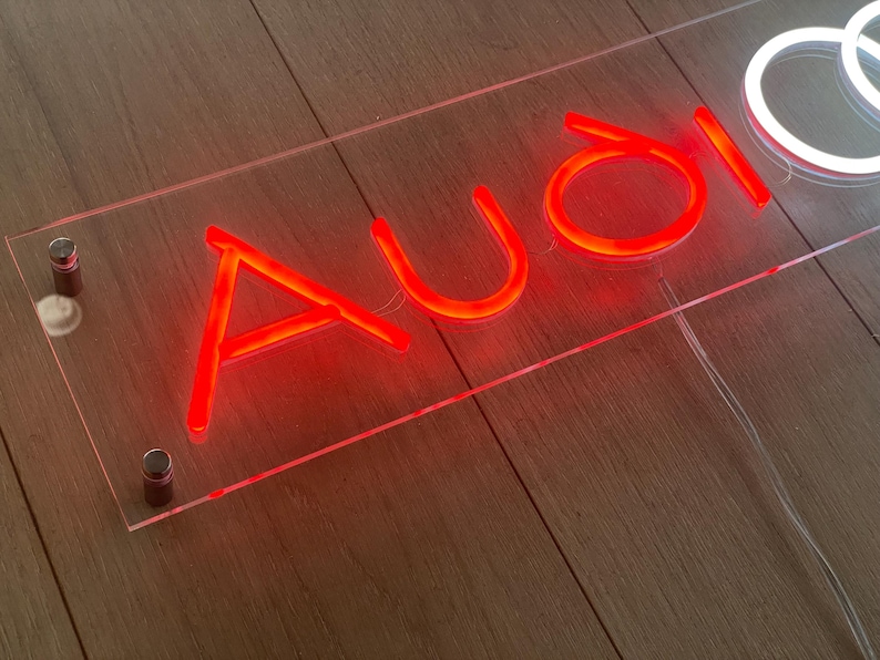 Audi Logo LED Neon Sign: Garage Decor, Man Cave Light - Etsy