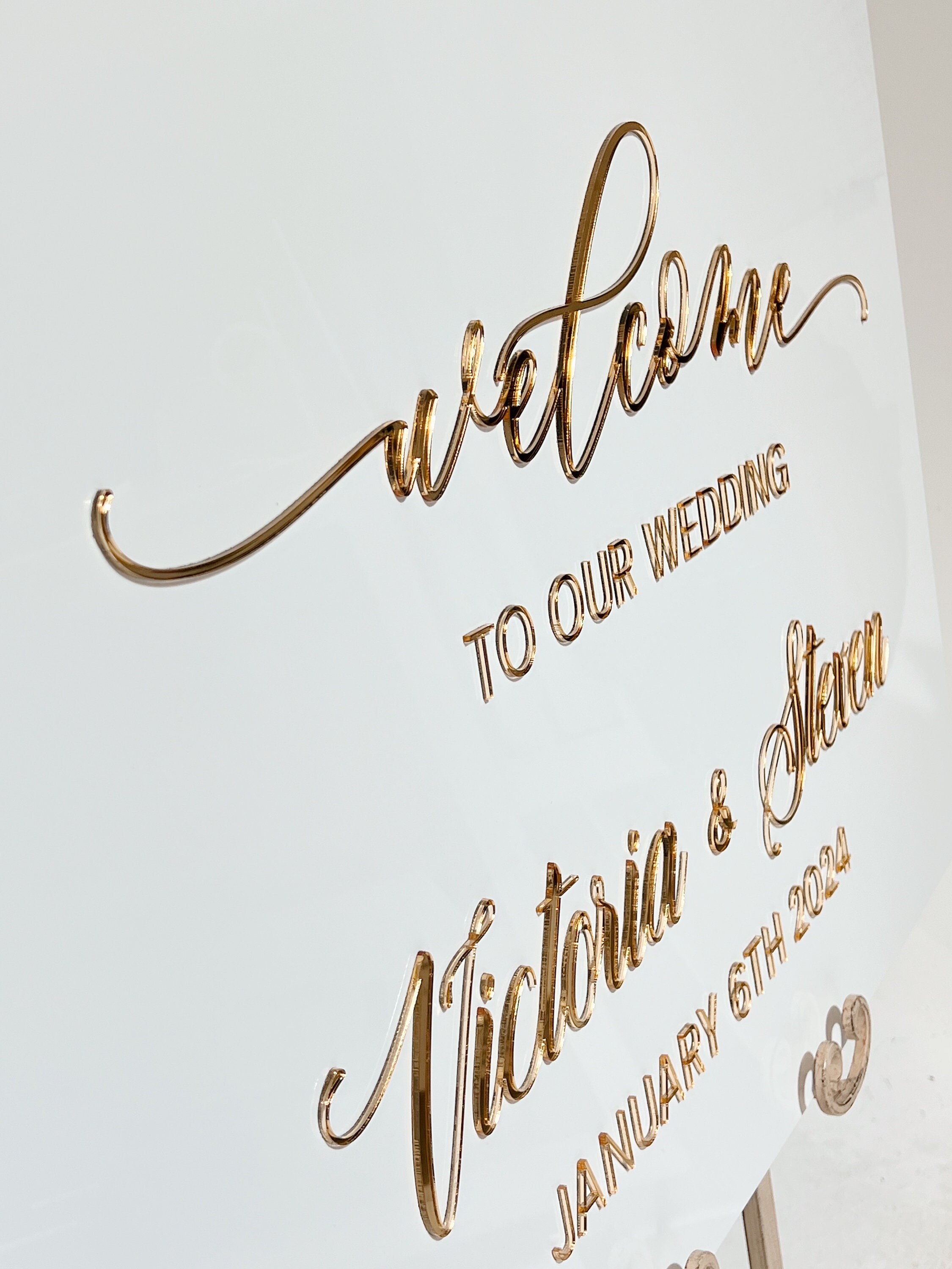 Custom Acrylic Welcome Sign Welcome Sign Wedding Name Sign White ...