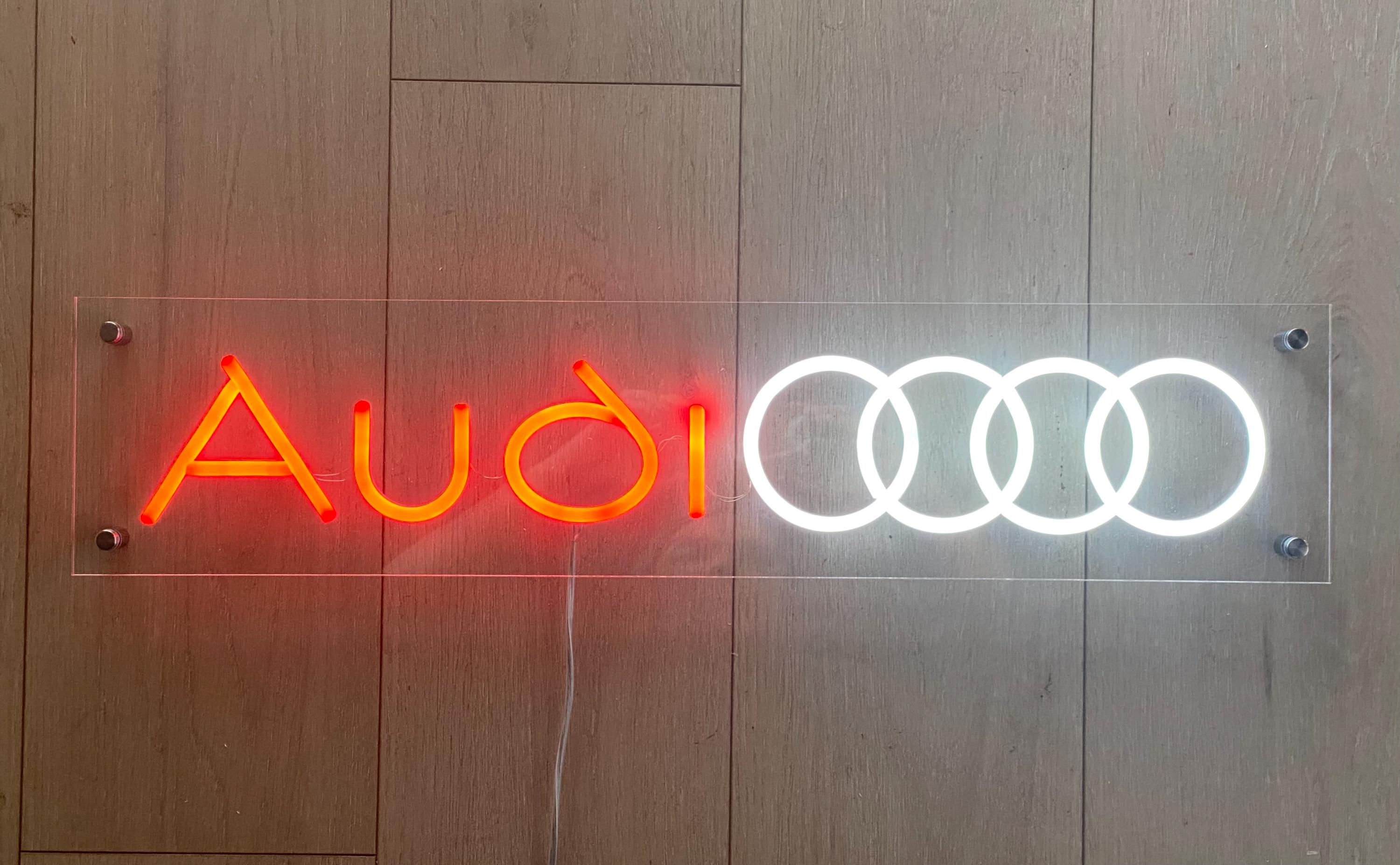 Audi LED Neon Logo Sign Custom Car Wall Decor, Luxury Car LED Light ...