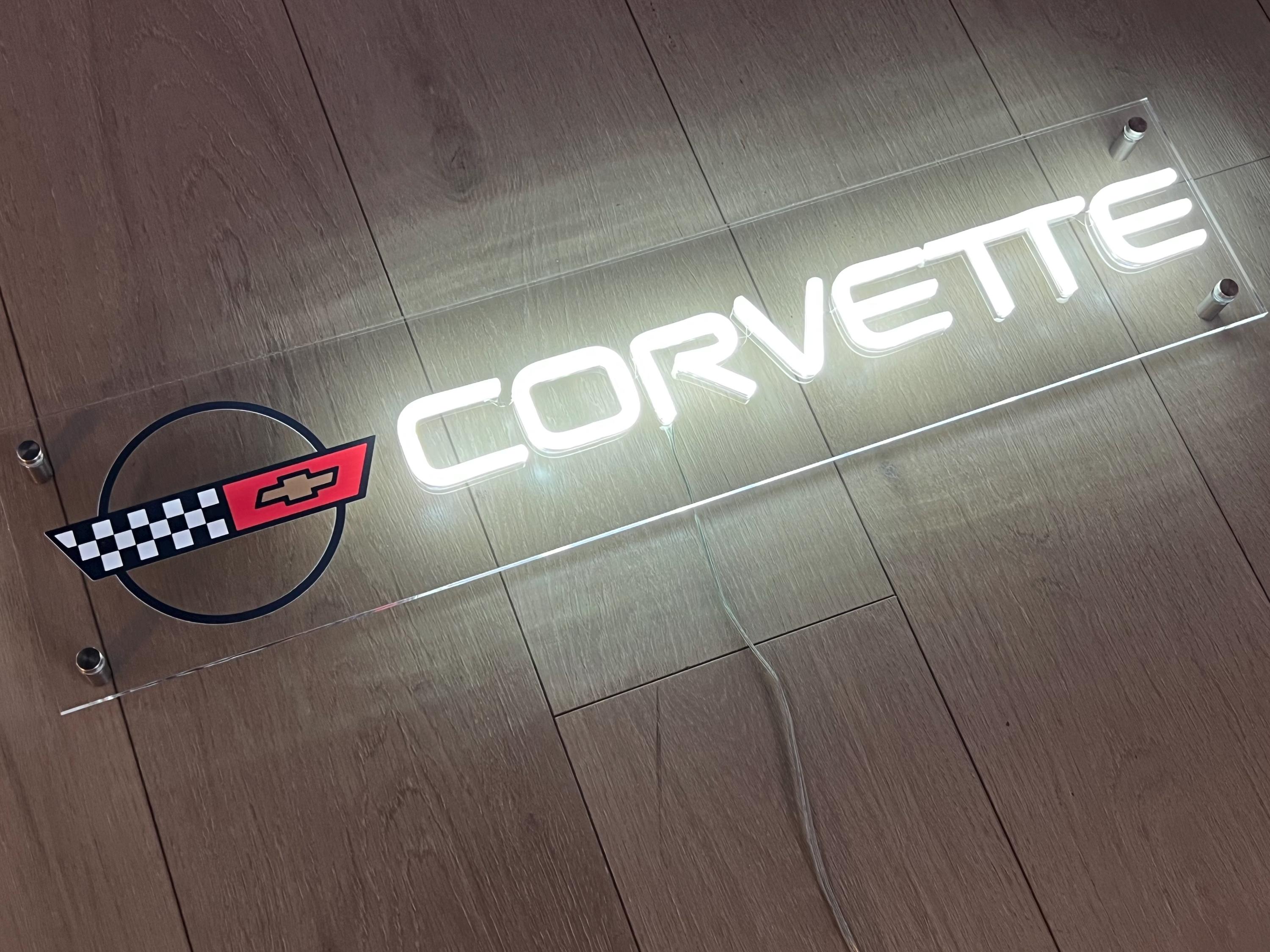 LED Neon Corvette C4 Logo Sign: Retro Chevrolet Garage Decor - Etsy