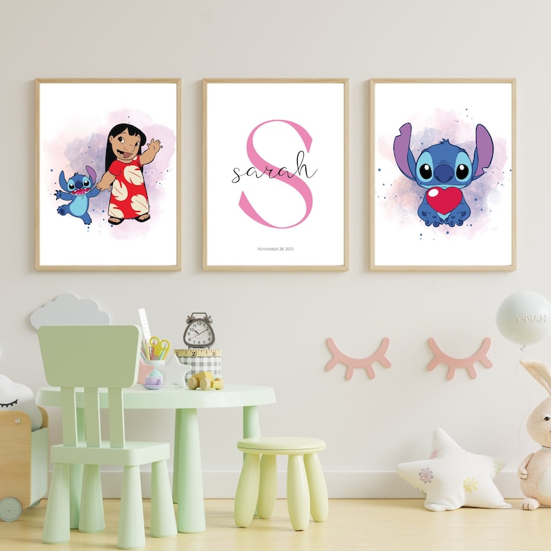 Personalized Lilo and Stitch Print Nursery Decor Stitch Wall Art Poster ...